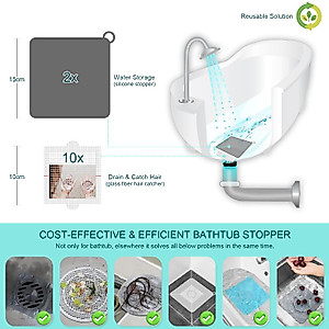 10 Pack 4.1 Inch Disposable Shower Drain Hair Catcher with 2 Pack 6 Inch Silicon Bathtub Drain Stopper