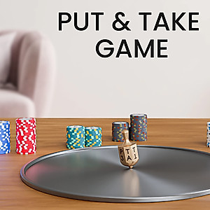 NABUTON Put & Take Ante-Up Gambling Game of Chance, Gambling Spinner Top Dice Game