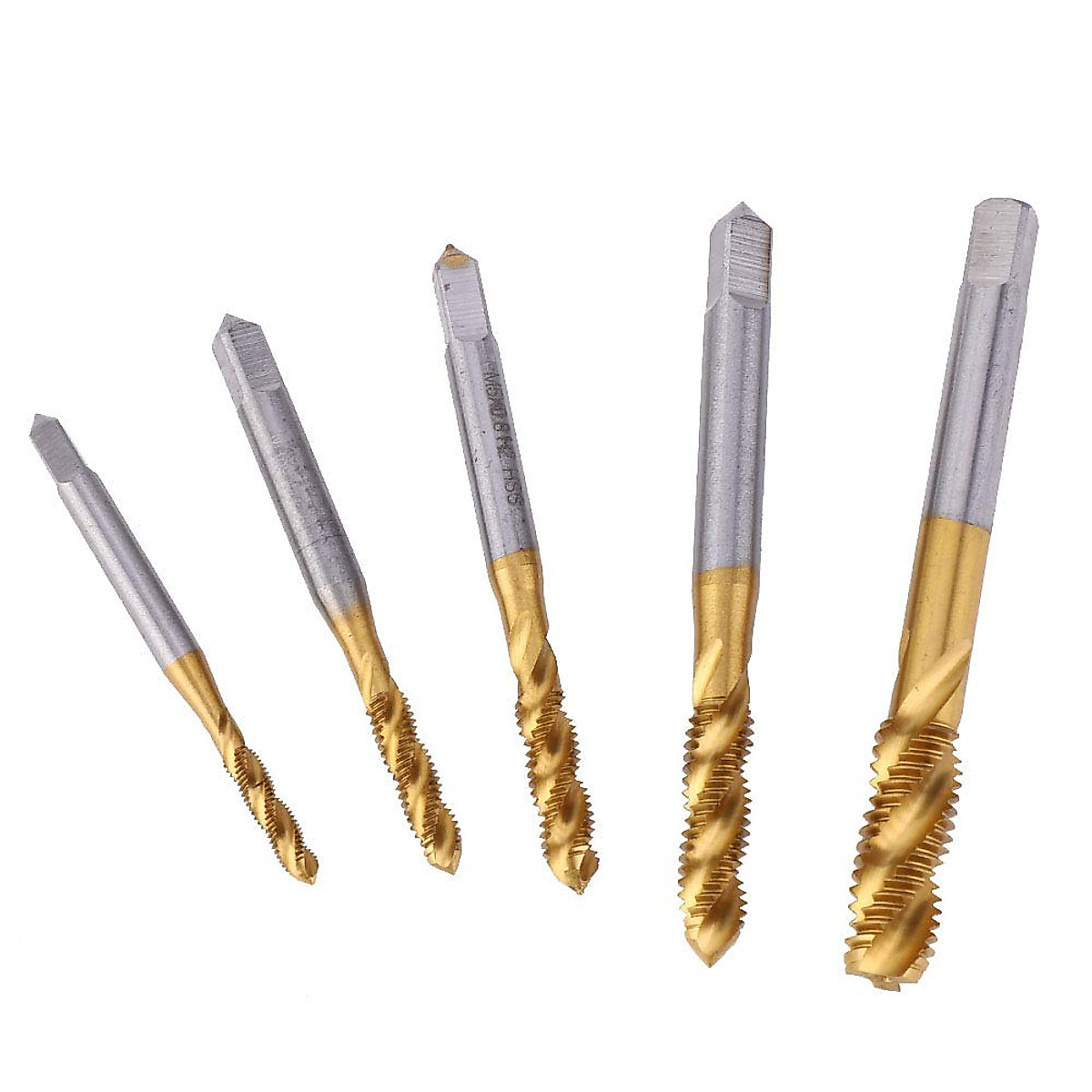 5 Pcs Plated Drill bit Set, M3-M8, Tap Bit Screw Kit for Drilling Metal, Tile, Concrete, Brick, Glass, Plastic and Wood