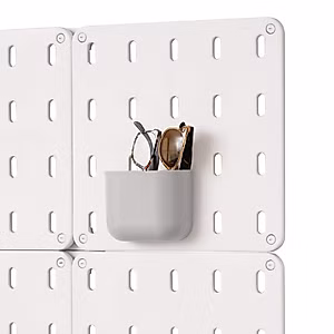 iDesign Cade BPA-Free Plastic Modular Hanging Pegboard Organizer Storage Bin, 5.04" x 3.04" x 4", Gray