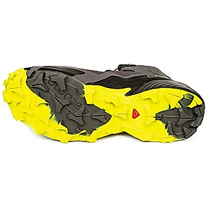 Salomon Cross MID Gore-TEX Hiking Boots for Men, Magnet/Black/Lime Punch, 12