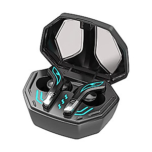 6H Use Wireless in-Ear Gaming Earbuds 2Pcs MD158 Wireless Earbuds Portable Low Delay Mini Practical TWS Bluetooth 5.2 in-Ear Earphones for Gaming Black