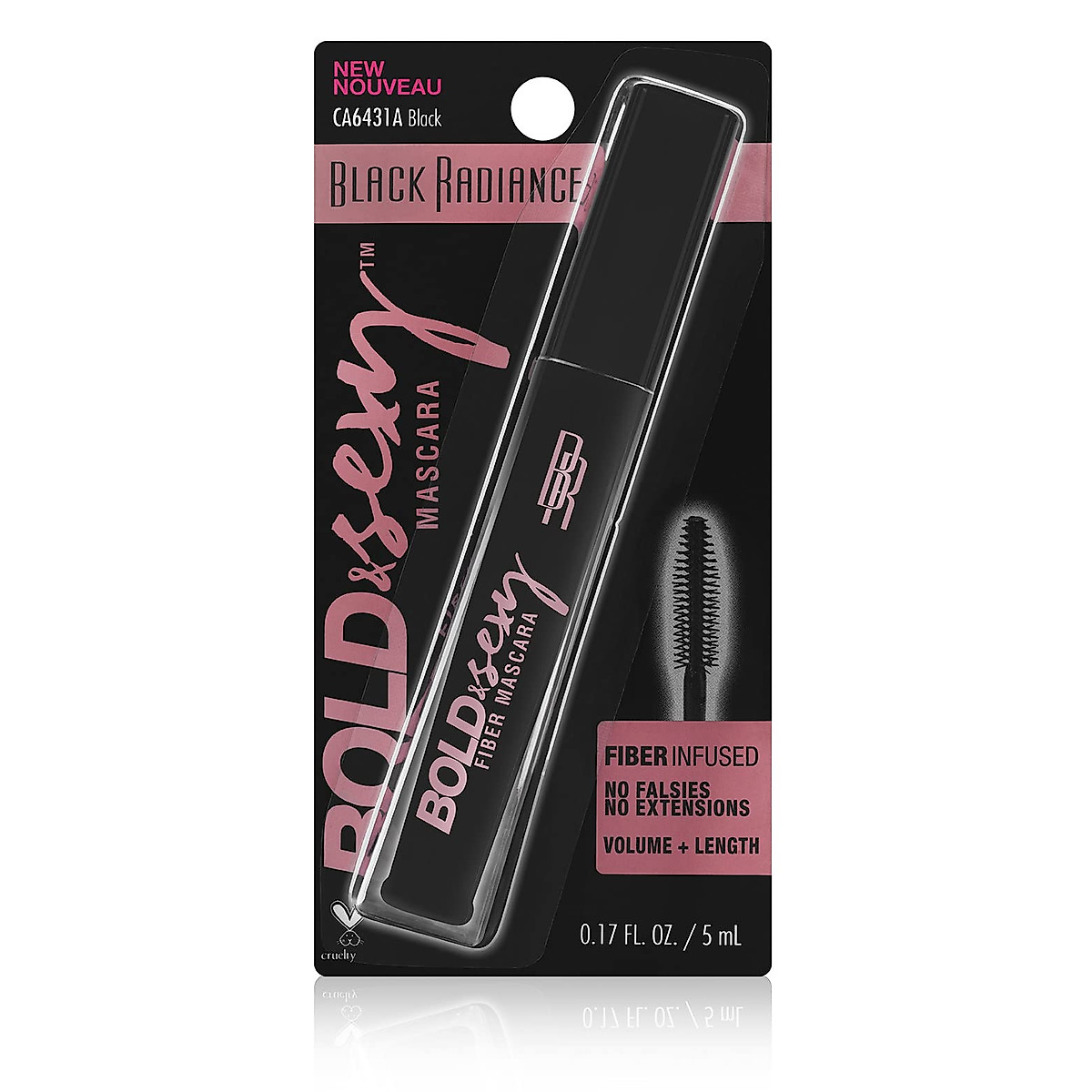 Black Radiance Bold & Sexy Fiber Mascara Black (Pack of 2)