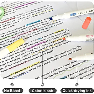 ATOPSTAR 25 Colors Dual Tip Highlighters Set, Fine/Bold Mild Color and Warm Color, Cool and Refined Color