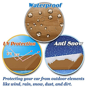 Strong Camel Outdoor Carport Conopy Cover 10x20 FT Replacement for Car Tent Top with Ball Bungees, TAN (Only Cover, Frame Not Included)