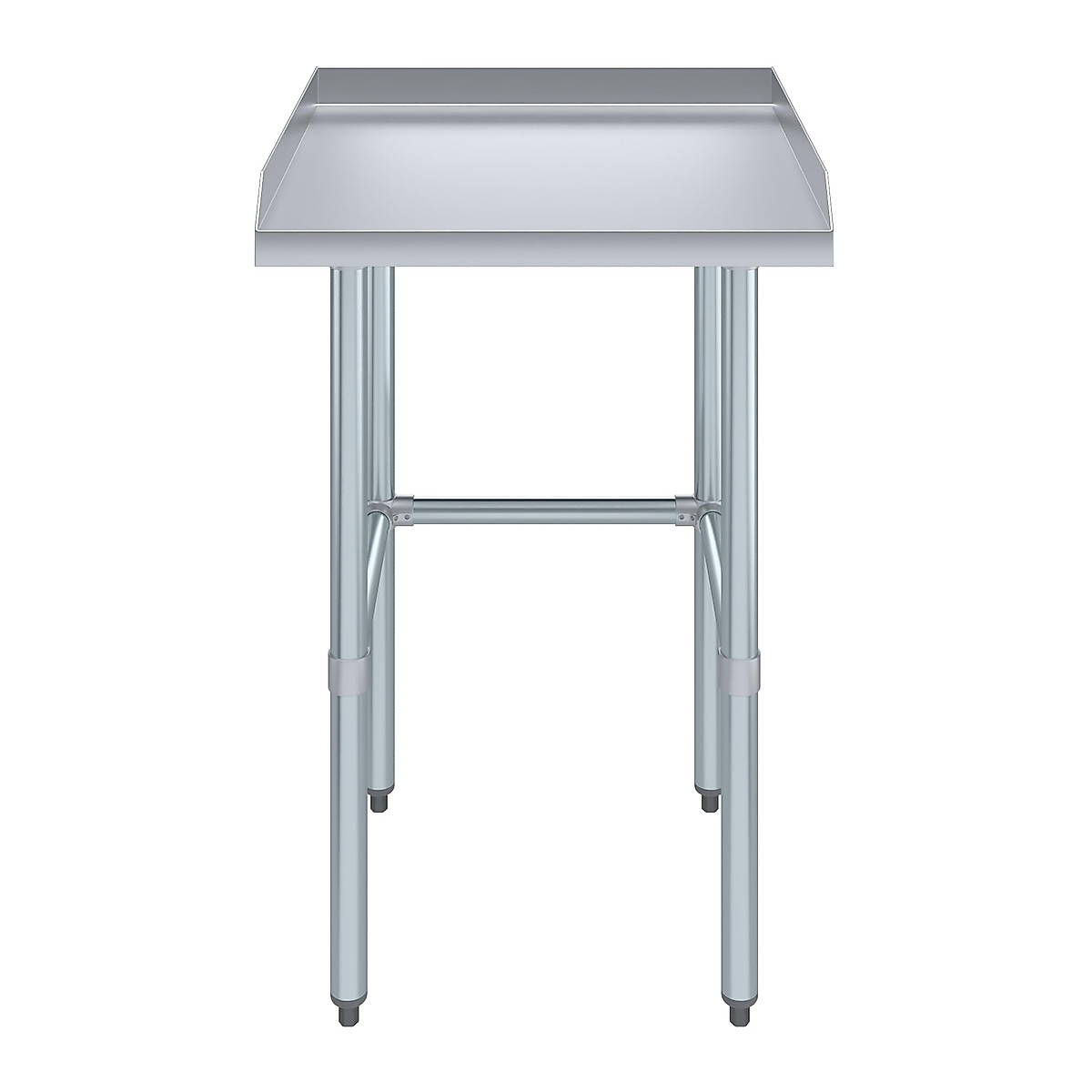 AmGood Commercial Work Table Open Base with Backsplash and Side Splashes | Stainless Steel Prep Table for Kitchen, Restaurant, Garage, Laundry | NSF (24" Width x 24" Length)