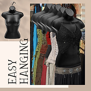 Dress Form Female Mannequin Torso Hollow Back Hanging Mannequin Body Manikin with Hook Half Body Shirt Clothing Display Plastic(12 Pcs,22.8 x 15.7 Inch)