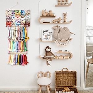 POVETIRE Baby Headbands Holder, Hair Bows Organizer for Baby Girls Hair Accessories Storage Hanging Display Stand for Wall Room Nursery Decor