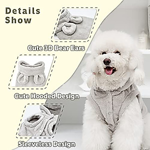 MESHEEN Dog Sweaters for Small Dogs Made of Skin Friendly Soft Double Face Fleece Keep Your Pet Cozy, Adorable Puppy Coat Use Cute Bear Ears Hooded Design…