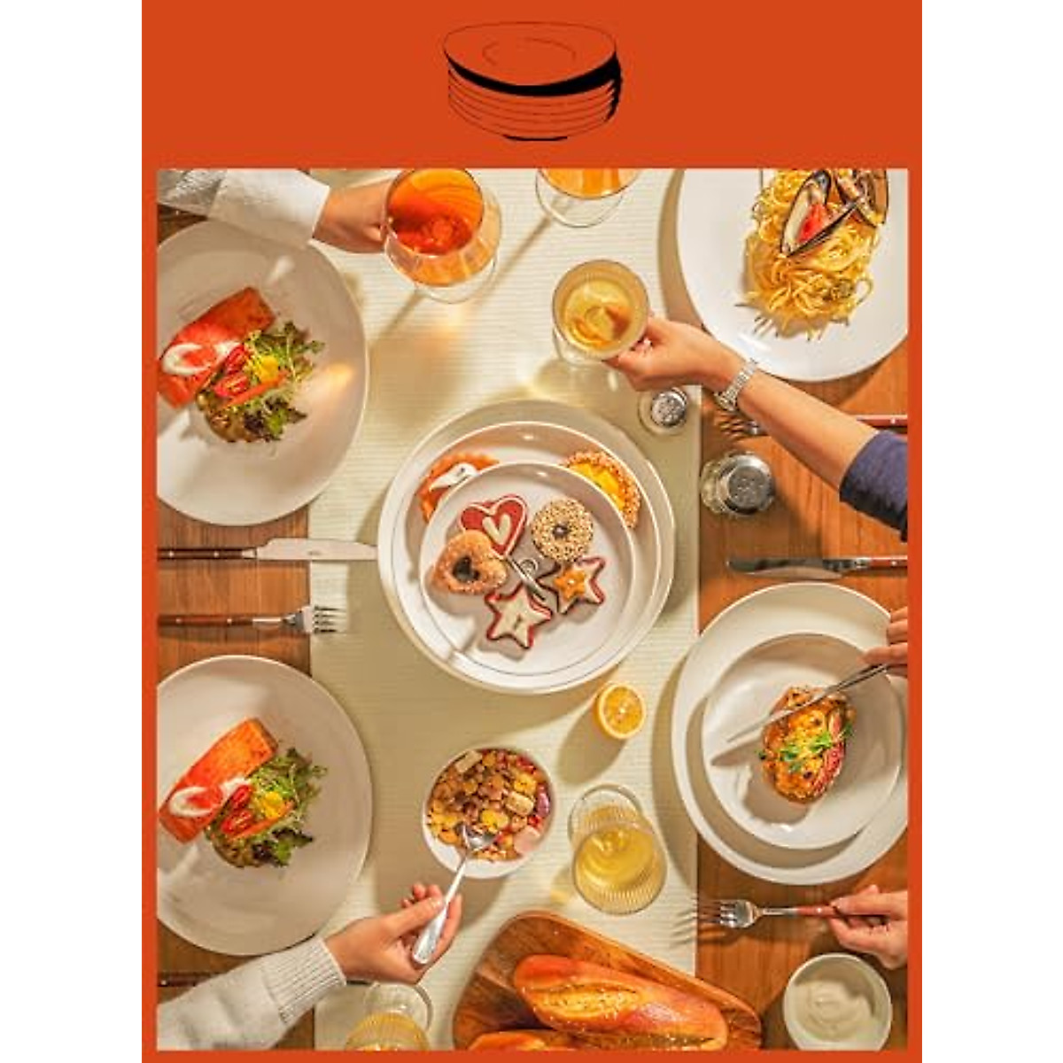 Sweese White Small Dessert Plates 7.8 Inch - Porcelain Appetizer Salad Plate Set of 6 - Dishwasher, Microwave, Oven Safe, Smooth Glaze, Scratch Resistant