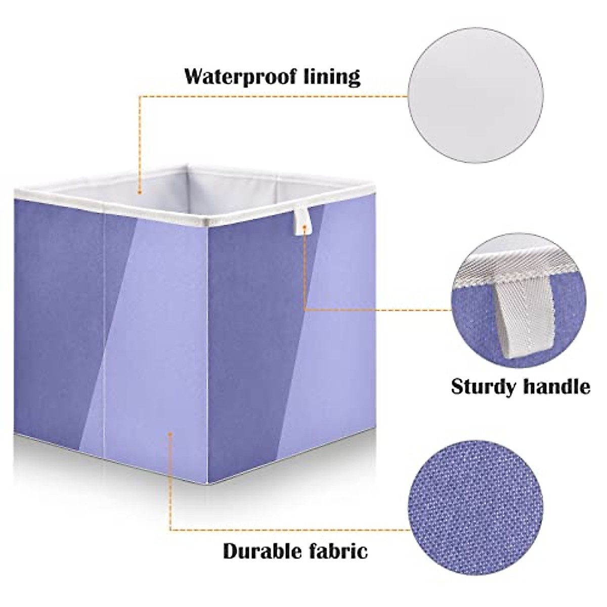 Kigai Periwinkle Blue Trendy Foldable Organizer Storage Bins Cube Baskets for Home Closet Drawers Shelf Toys -11*11*11in