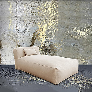 OPEAK Patio Furniture Set Bean Bag Chaise Lounge Chair Patio Daybed Furniture Outdoor Sofa Couch Pool Lounge Chairs High Density Foam Filling Modern Comfy Patio Couch (Light Beige)