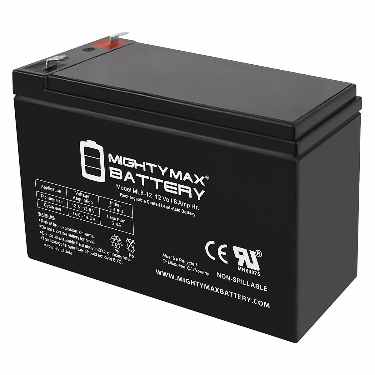 Mighty Max Battery 12V 8AH SLA Replaces UB1280 NP8.5-12 PS-1280 GP1280 12V BP8-12