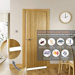 2 Pack Door Draft Stopper,Door Sweep 4" W x 37" L Under Door Bottom Seal for Garage Basement Exterior and Interior Doors -Solid White