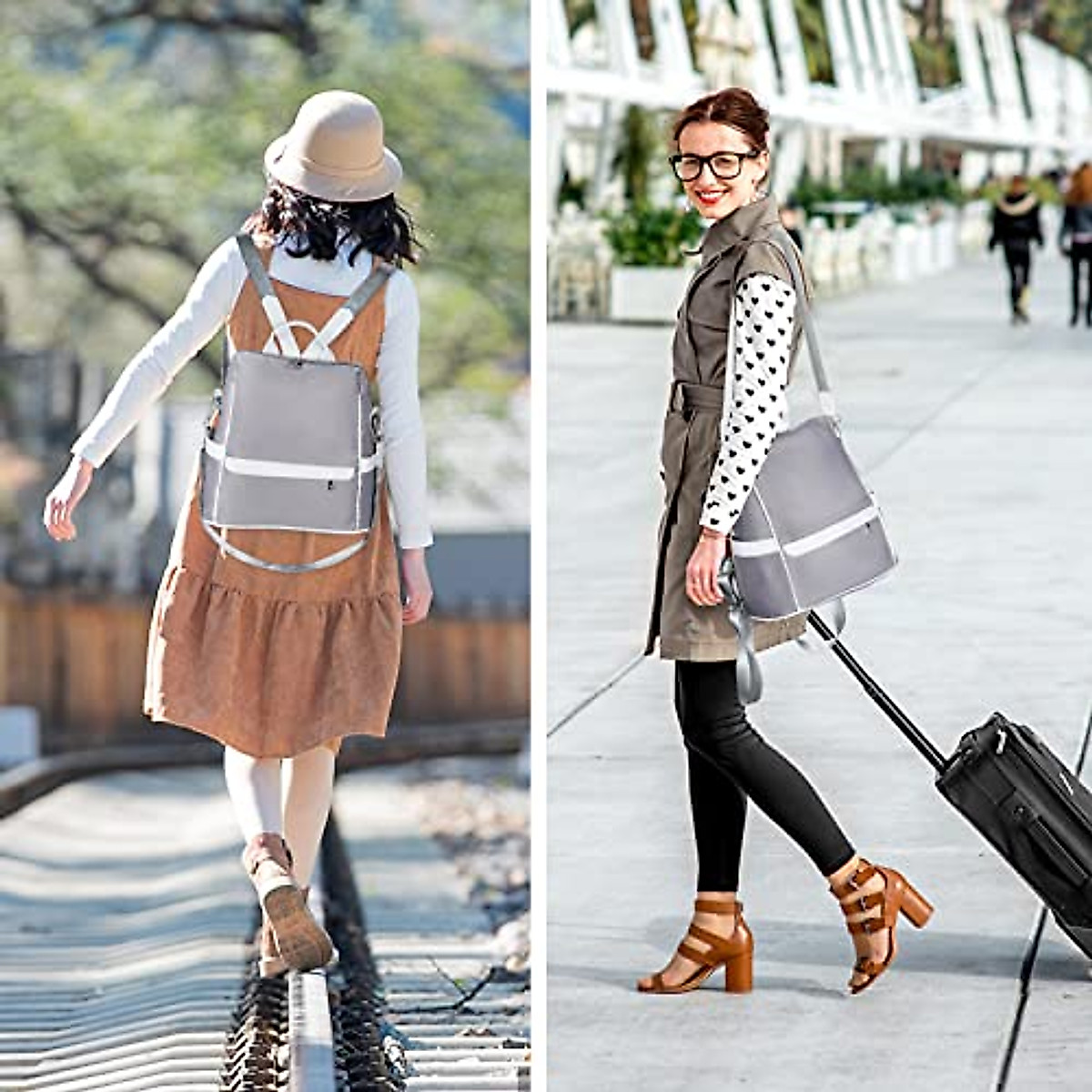 WIOR Women Backpack Purse, Multipurpose Design Nylon Anti-theft Fashion Casual Lightweight Travel School Shoulder Bag