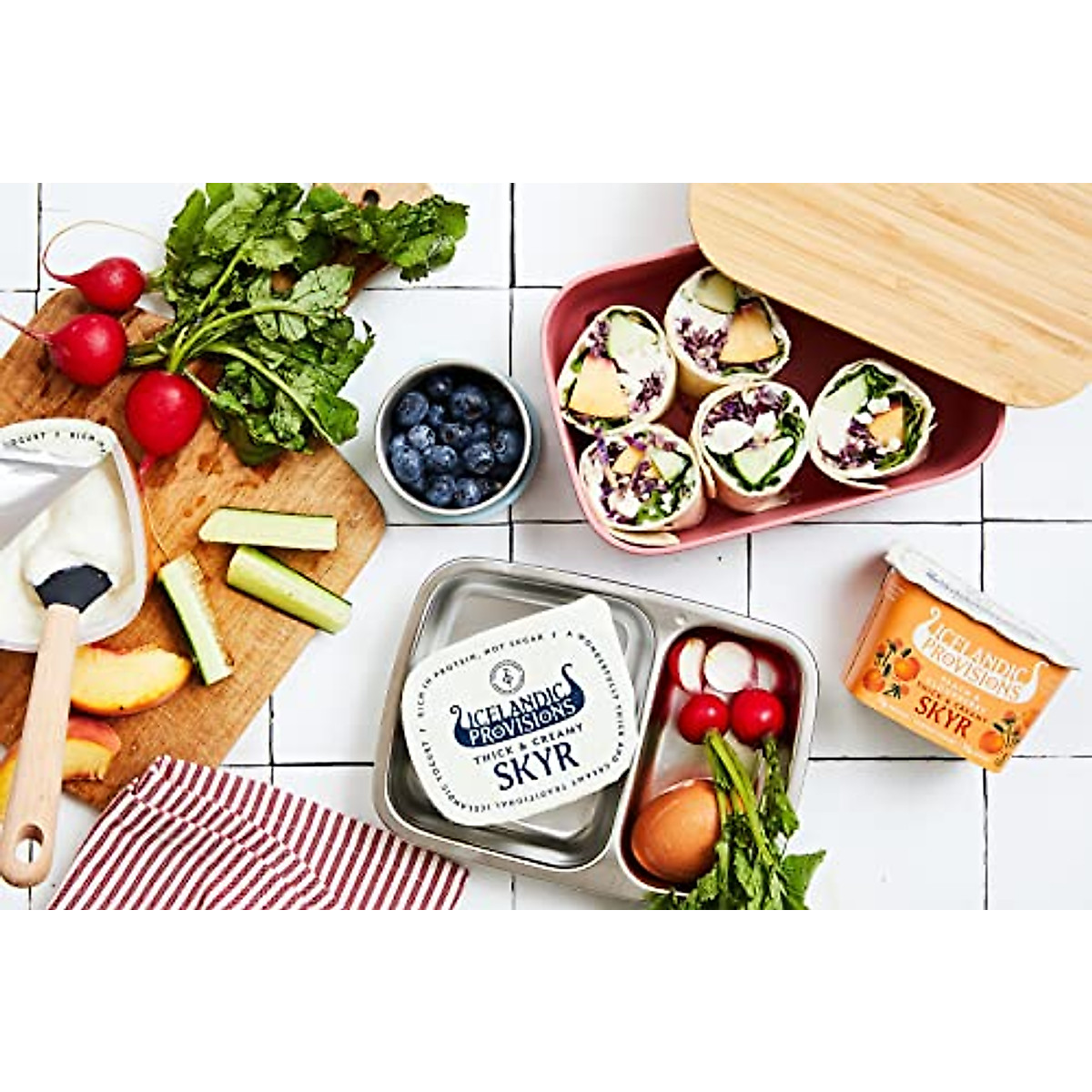 Icelandic Provisions, Peach and Cloudberry Thick and Creamy SKYR, 5.3 Ounce