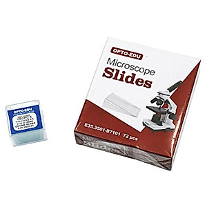 OPTO-EDU E35.3501 Blank Microscope Slides & 100-Pieces Square Cover Glass, Glass