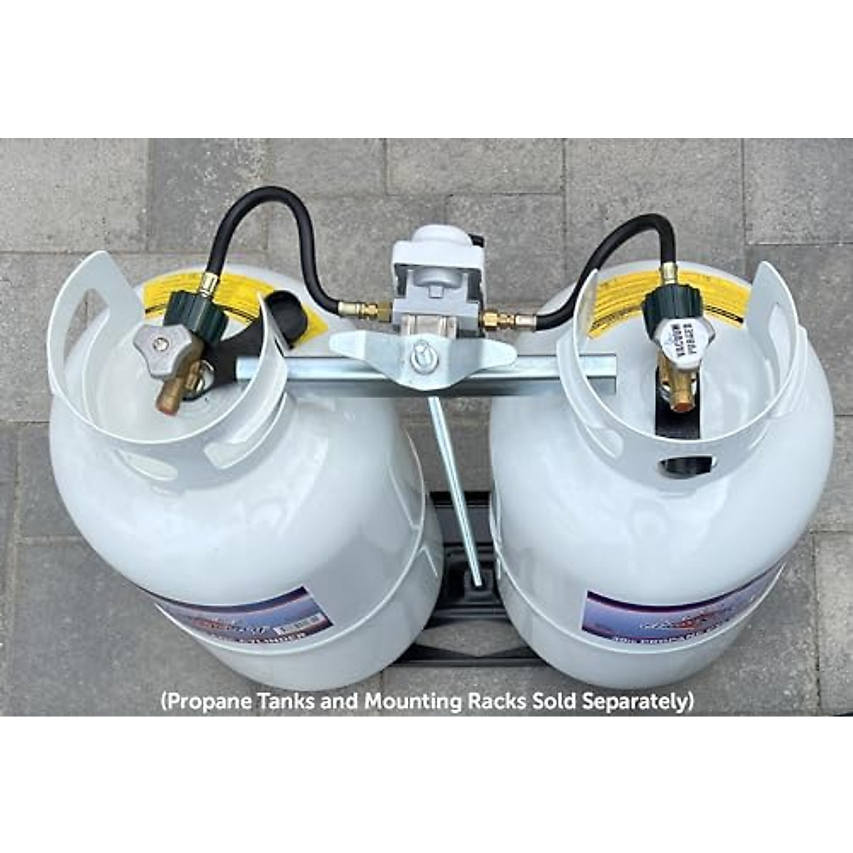 Flame King (KT12ACR-2) 2-Stage Auto Changeover LP Propane Gas Regulator With Two 12 Inch Pigtails For RVs, Vans, Trailers