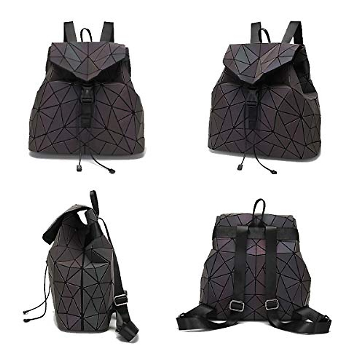 Geometric Backpack Luminous Big Women Tote Bag Handbags/Crossbody Bag Holographic Reflective Bag Purse Fashion Backpacks