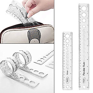 30CM/12inch Unbreakable Clear Rulers Dual Scale Bendable Flexible Rubber Rulers Transparent Shatterproof Straight Plastic Ruler,12 In Flexi Folding Rulers School,Classroom,or Office Kids/Adults(4PCS)