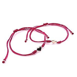 Set of 3 Back to School Mother and Two Daughters Matching Heart Bracelets