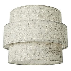 EDISLIVE 3-tier Drum Linen Lamp Shade for Pendant Lamp Floor Lamp Chandelier Replacement Shade Clip on Bulb Classic Round Lampshade Cover Only (Yellow)