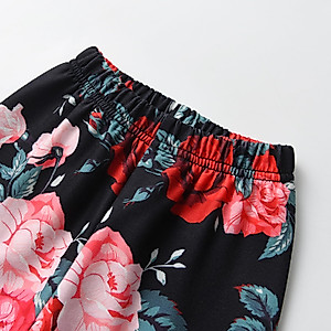 Derouetkia Infant Toddler Baby Girl Clothes Long Sleeve Floral Hoodie Sweatshirt Tops Pants and Headband Outfit Set (6-9 Months)