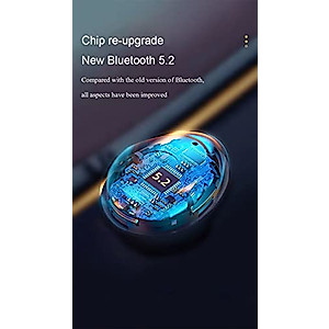 Loluka True Wireless Earbuds Stereo HiFi Music Waterproof Noise-Cancelling Mini in-Ear Discreet with Wireless Charging Case,5.0 True Wireless Earbuds Bluetooth Earphones