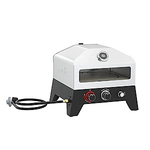 Nexgrill 12 in. Outdoor Gas Pizza Oven Portable Propane Pizza Grilling Stove, Easy Rotation System, Outdoor Kitchen, 15000BTUs, 182 sq. in. cooking space, Rear Access Smoker Box, Portable, 820-0084B