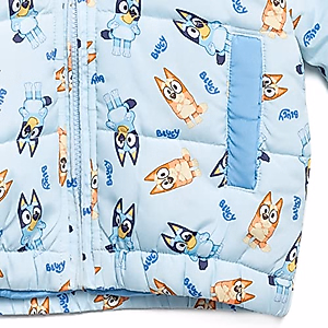 Bluey Bingo Toddler Boys Zip Up Fashion Winter Coat Puffer Jacket 3T Blue