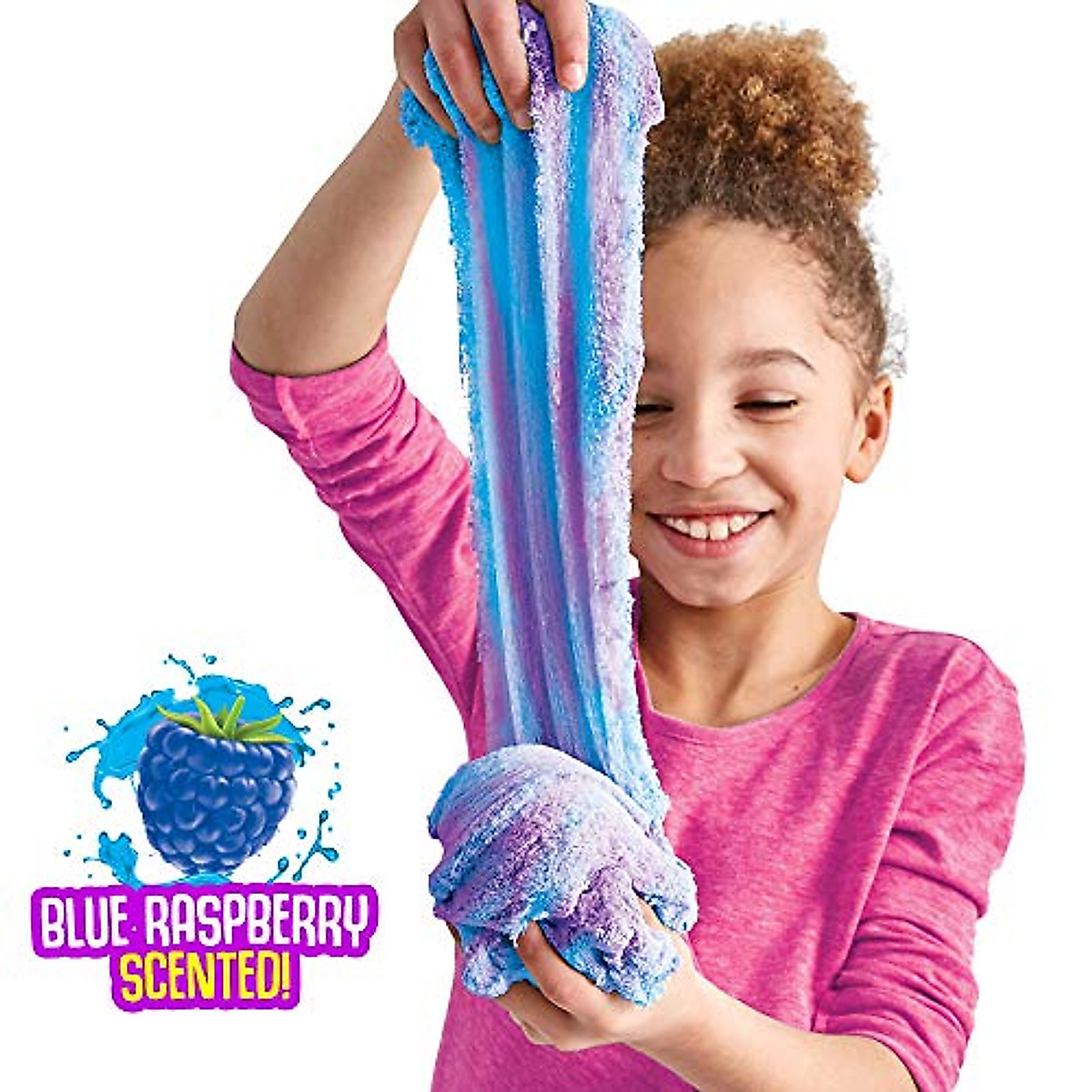 SLIMYSAND by Horizon Group USA, 1.5 lbs of Berry Scented Moldable, Stretchable, Expandable Cloud Slime, Blue & Purple Marbled, Slimy Play Sand in Reusable Bucket, Non Stick, Sensory Activity