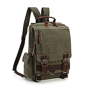 FASNAHOK Canvas Backpack for Women Travel Back Pack Multifunctional Shoulder Bag Vintage Rucksack School Bag Daypack