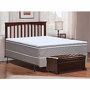 Mayton 10-Inch Medium Plush Eurotop Pillowtop Innerspring Mattress And 8" Wood Boxspring/Foundation Set, With Frame Full Size