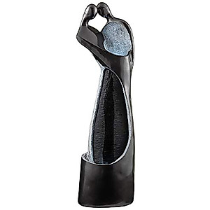 Modern Couple Outdoor Floor Tiered Water Fountain 47" High with LED Light Decor for Garden Patio Yard Deck Home Lawn Porch Office Bedroom House Living Room Exterior Balcony - John Timberland