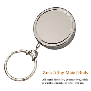 Badge Reels Retractable 2Pack Heavy Duty Badge Reel with Metal Chain, WENSUNNIE Metal ID Nurse Badge Reel Retractable Card Holder Keychain with Clip for Nurse Accessories for Work