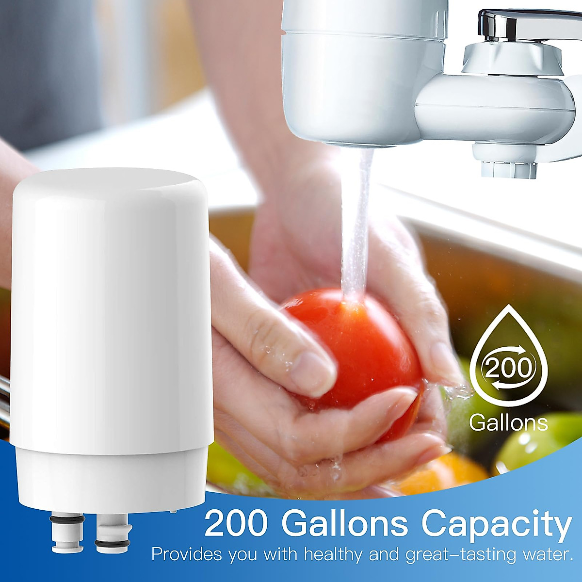 FACHIOO Faucet Filter Replacement, Replacement for Brita® Faucet Filter, Brita® 36311 On Tap Water Filtration System, Brita® FR-200, FF-100 Replacement Filter, White (Pack of 2)