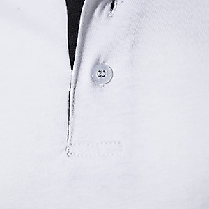 Maiyifu-GJ Golf Polo Shirts for Men Lightweight Color Block Short Sleeve Shirt Casual Slim Fit Athletic Tennis T-Shirt (White,Small)