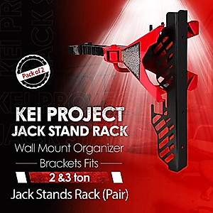 Jack Stand Wall Mount Organizer Brackets Fits 2 & 3 Ton Jack Stands (Pair) (Fits 2 & 3 Ton)