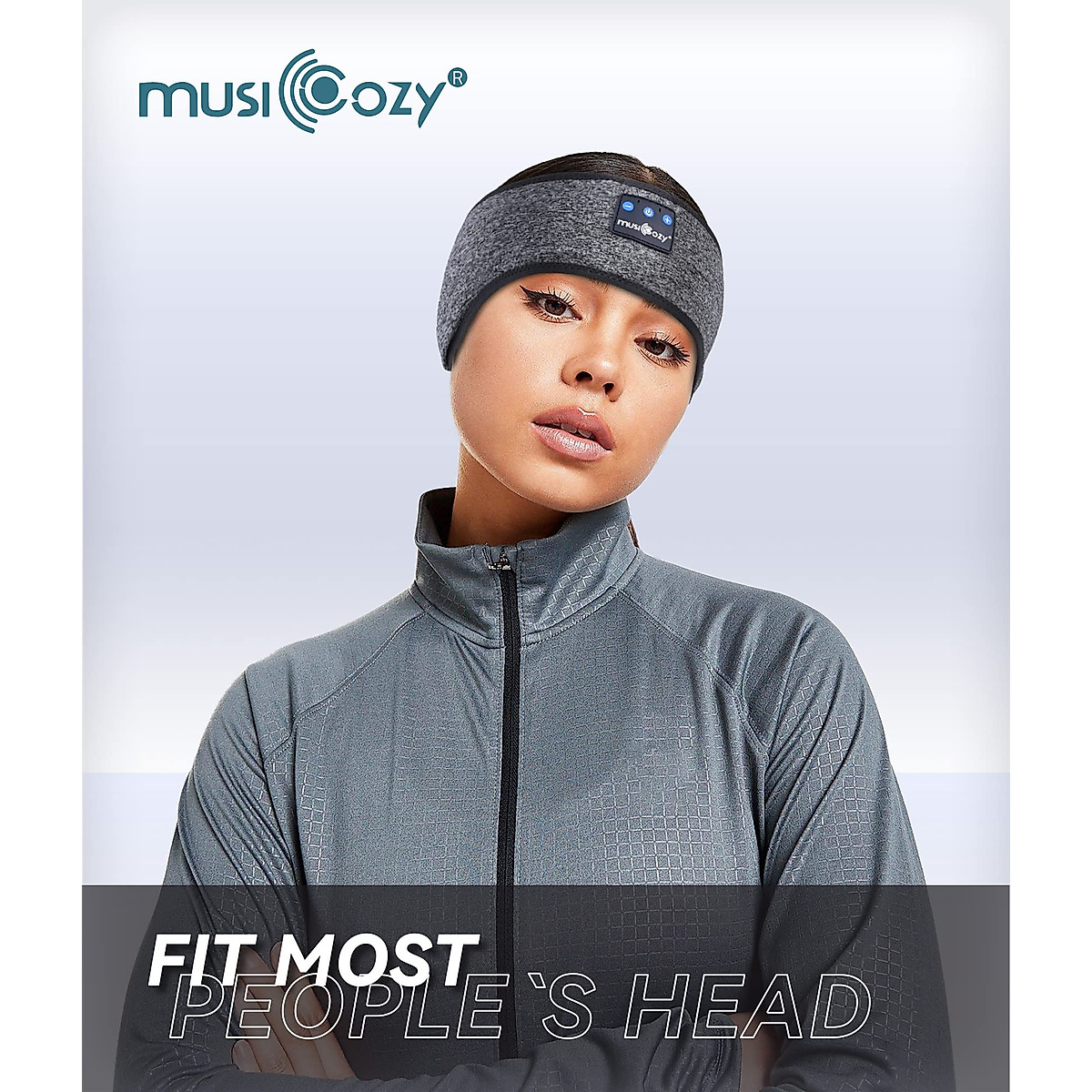 MUSICOZY Sleep Headphones Bluetooth Headband, Wireless Music Sleeping Headphones Sleep Mask Earbuds IPX6 Waterproof with Mic for Side Sleepers Workout Running Travel Yoga, Pack of 2