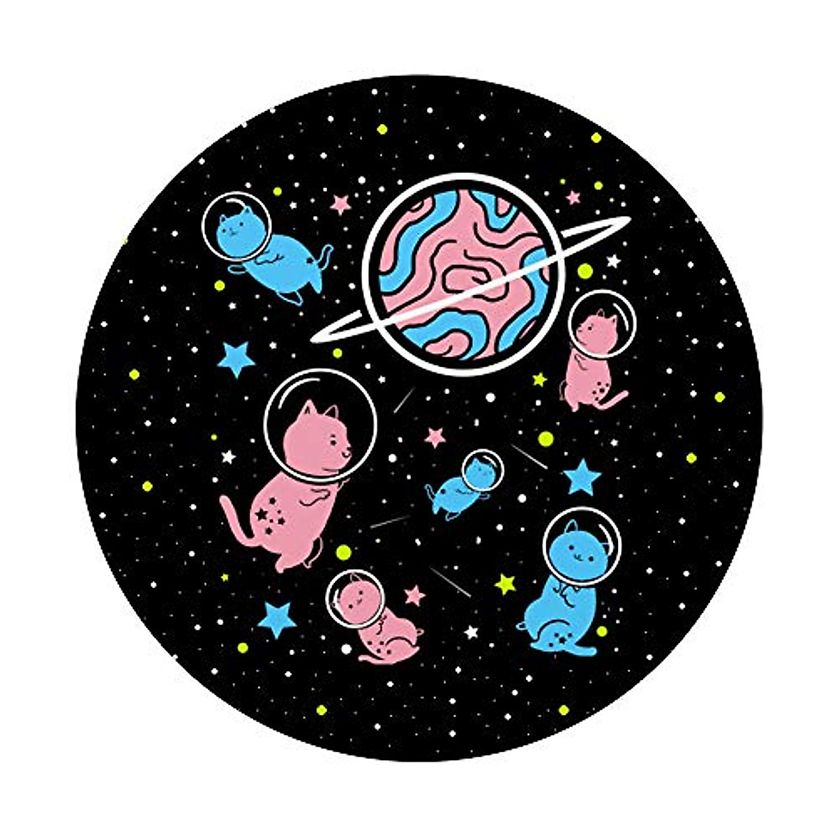 Transgender Cat In Space Transgender Pride PopSockets Swappable PopGrip