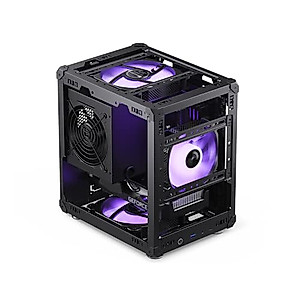 JONSBO C6 Black Mini MATX Mesh Case,Simple Compact Desktop Micro ATX Chassis,Upper Cover/Side Panel Tool-Free Open pc case, ATX Power Bite (L185mm Max.),Support 75mm CPU Cooler,GPU200-255m