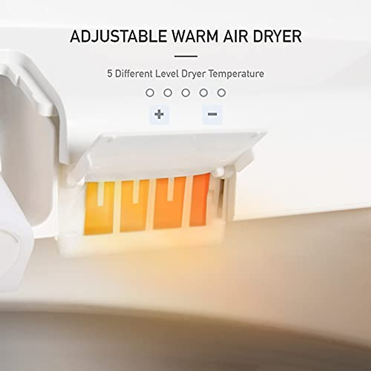 Hulife Electric Bidet Seat for Elongated Toilet with Unlimited Heated Water, Heated Seat, Warm Air Dryer, Touch Control Panel