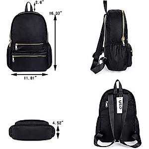 UTO Fashion Backpack Oxford Waterproof Cloth Nylon Rucksack School College Bookbag Shoulder Purse Black