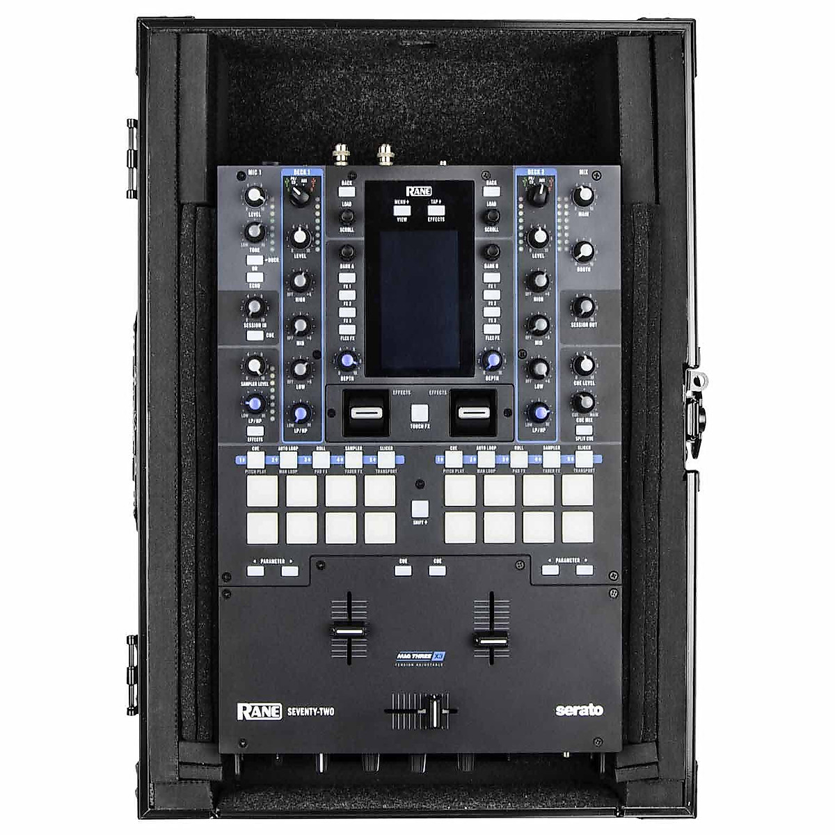 ODYSSEY FR12MIXBKBLUXD Universal 12" Format Extra Deep Black On Blue DJ Mixer Case