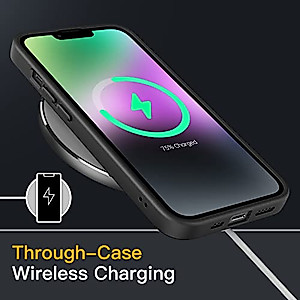 JETech Matte Case for iPhone 14 6.1-Inch, Shockproof Military Grade Drop Protection, Frosted Translucent Back Phone Cover, Anti-Fingerprint (Black)