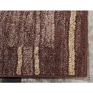 Unique Loom Autumn Collection Modern Contemporary Casual Abstract Area Rug, Rectangular 9' 0 x 12' 0, Brown/Beige Border