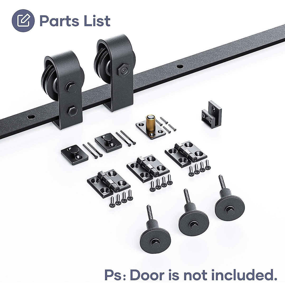 FINOSEN 28 inch Bifold Barn Door Hardware Track Kit for Two 12 inch Closet Doors,Top Mount Sliding System,Heavy Duty Roller,Smoothly and Quietly,Black(Bifold Door Not Included)