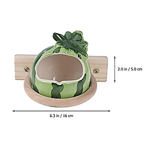 POPETPOP Bird Feeder for Cage-Bird Food Feeding Bowl Feed Cup for Small Parrots Cockatiels Conure Hamster Small Animal Drinking Water Container for Birds Cage Accessories-Watermelon