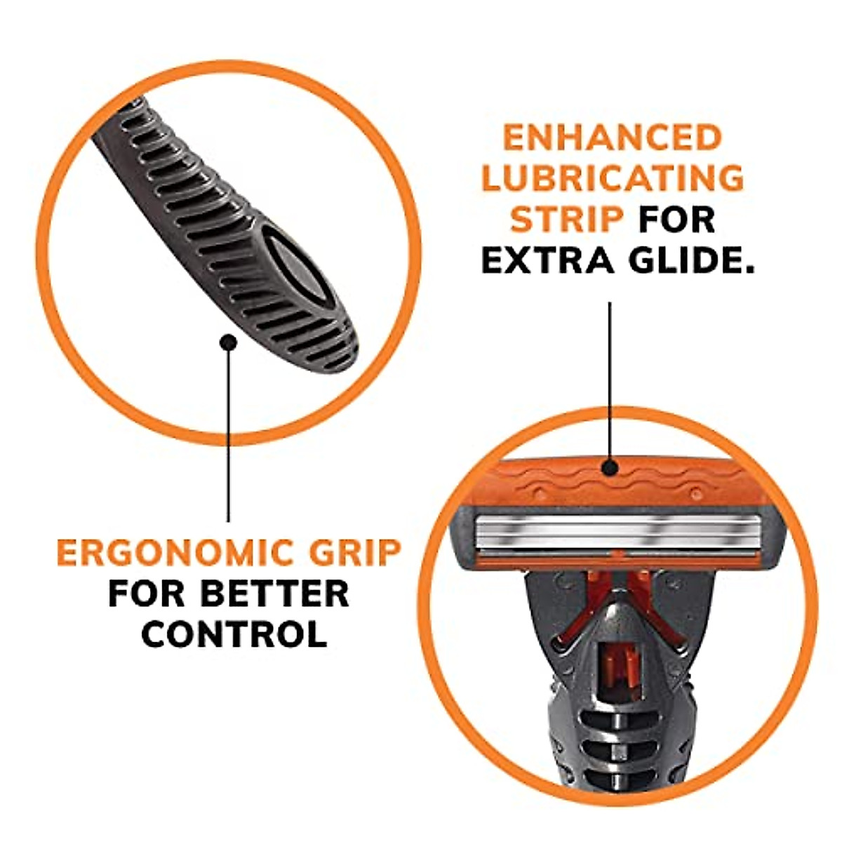 BIC Comfort 3 Refillable Three-Blade Disposable Razor for Men, Sensitive Skin Razor For a Comfortable Shave, 1 Handle and 6 Cartridges, 7 Piece Razor Set