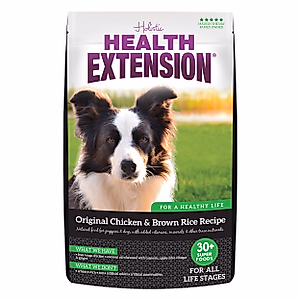 Health Extension Original Chicken & Brown Rice Dry Dog Food (40 lb / 18.14 kg) - Protein-Packed Formula with Probiotics, Omega 3 for Holistic Health in Dogs of All Life Stages ​​